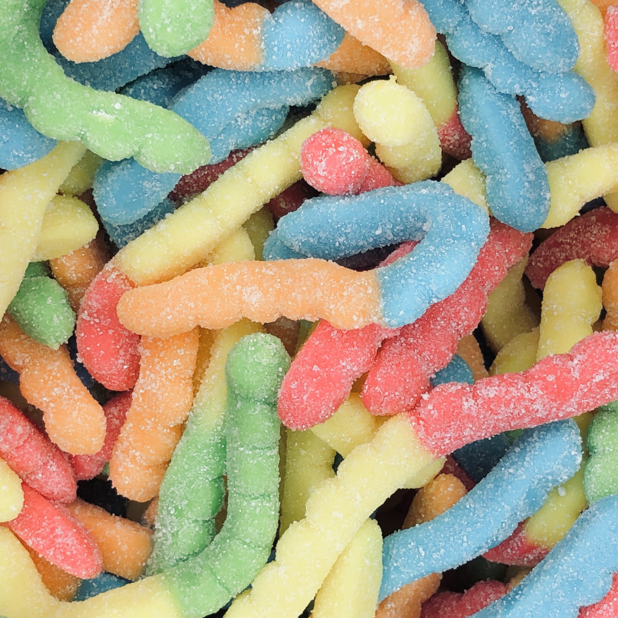 1/2 lb Sour Neon Gummi Worms – NaperNuts & Sweets